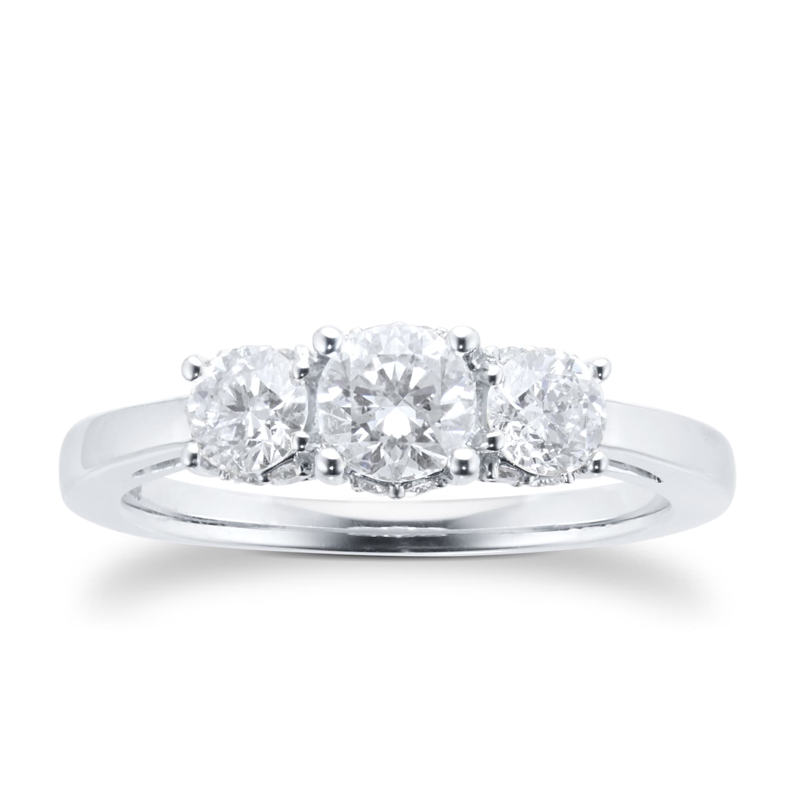 Three Stone Engagement Rings, 3 Stone Diamond Rings, Trilogy Rings UK ...