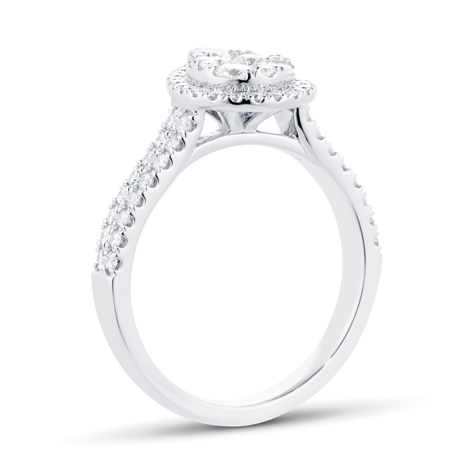 Goldsmiths Platinum 1ct Diamond Pear Cluster Ring with Diamond ...