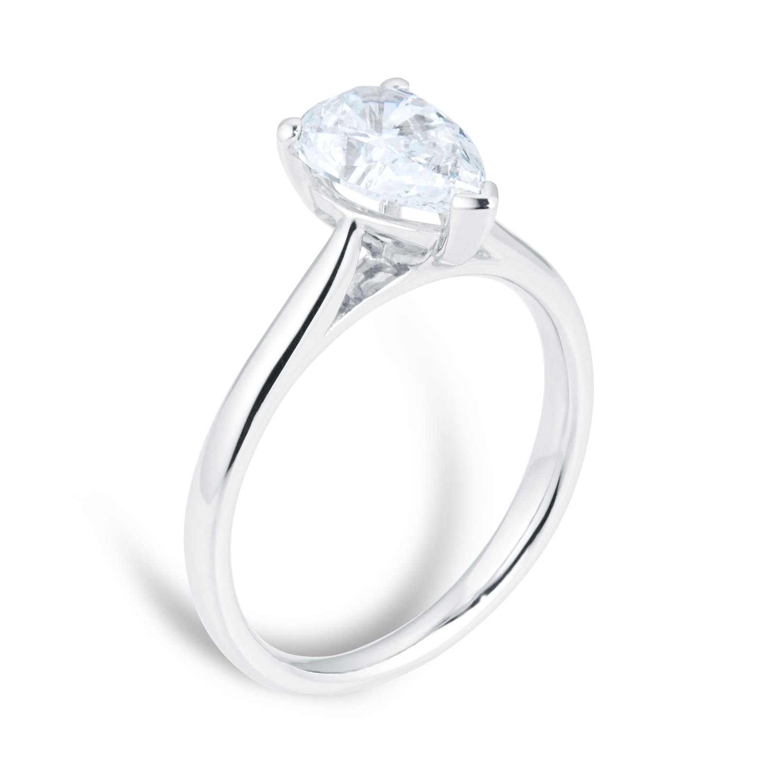 Goldsmiths Platinum 1.50ct Pear Cut Diamond Solitaire Ring PLAT1 ...