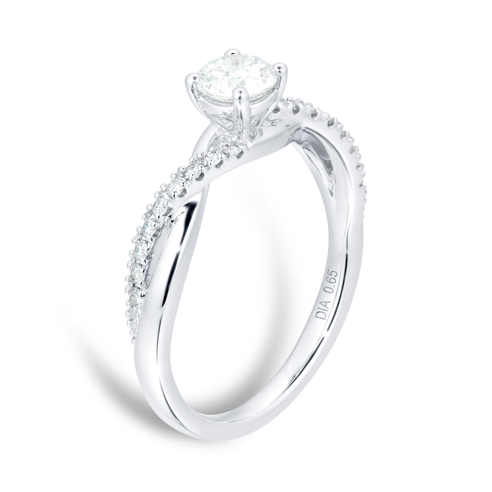 Goldsmiths 18ct White Gold 0.65cttw Diamond Twist Engagement Ring ...