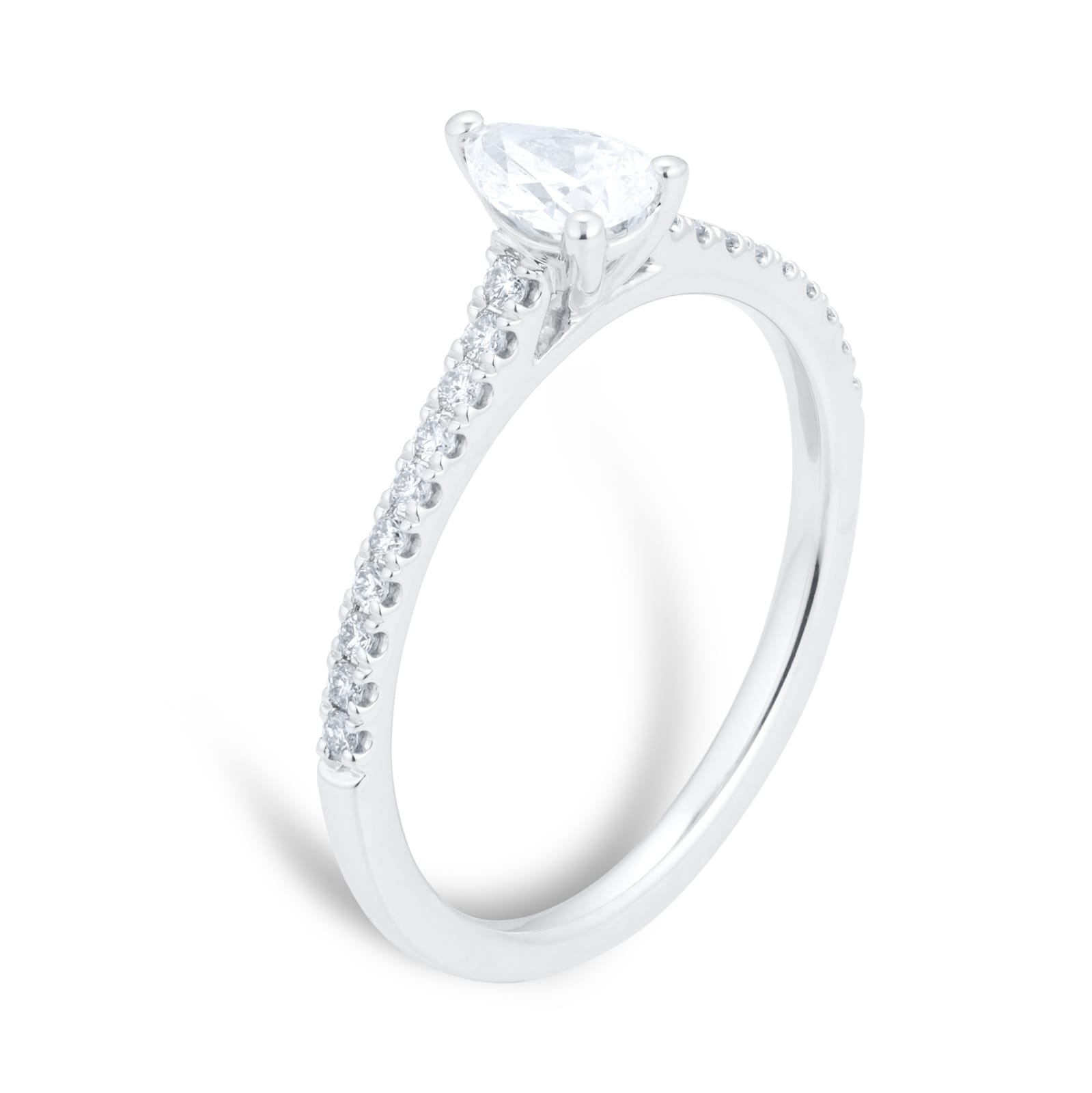 Goldsmiths Platinum 0.66ct Diamond Pear Cut Solitaire Bridal Set ...