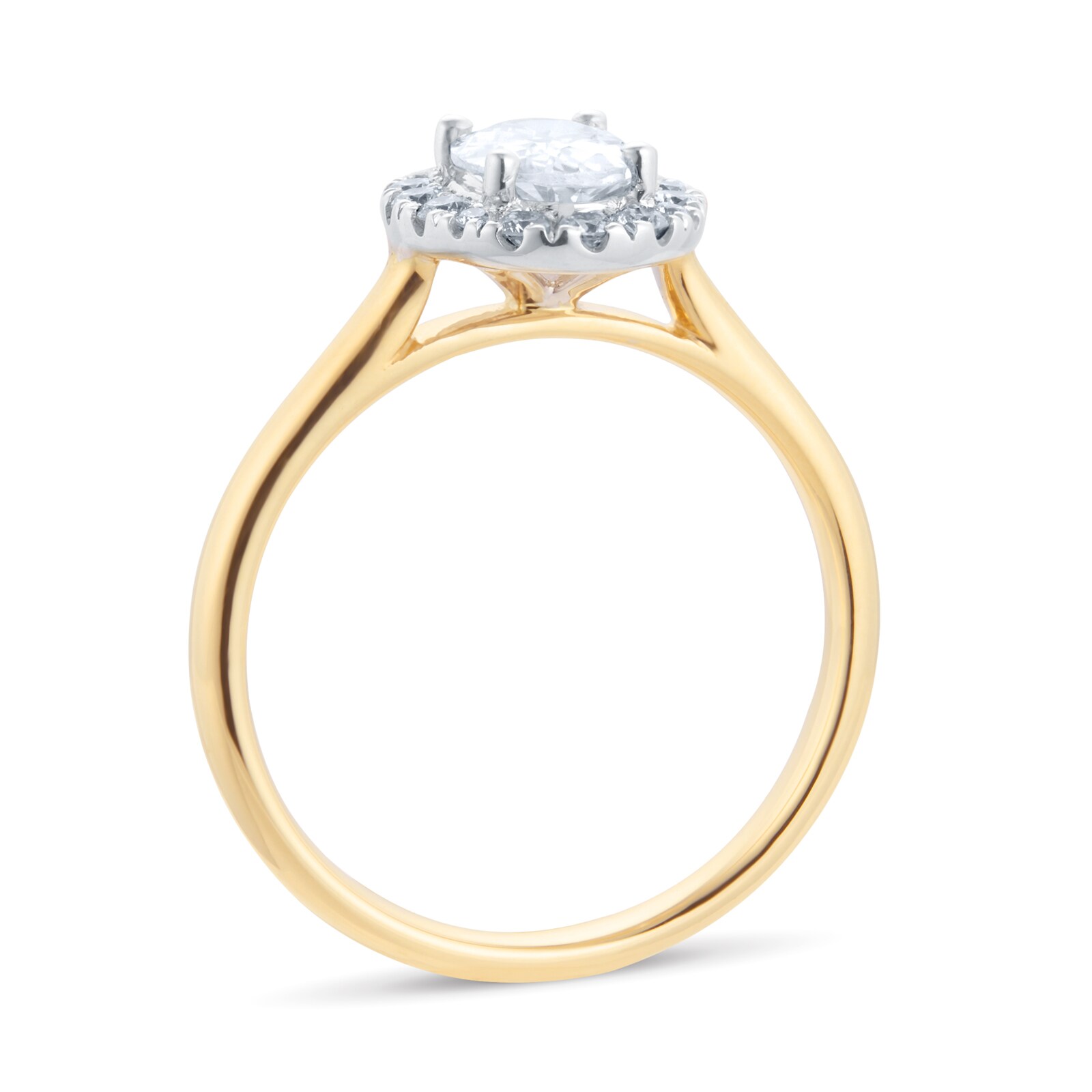 Goldsmiths 18ct Yellow & White Gold 1.00ct Oval Cut Engagement Ring ...