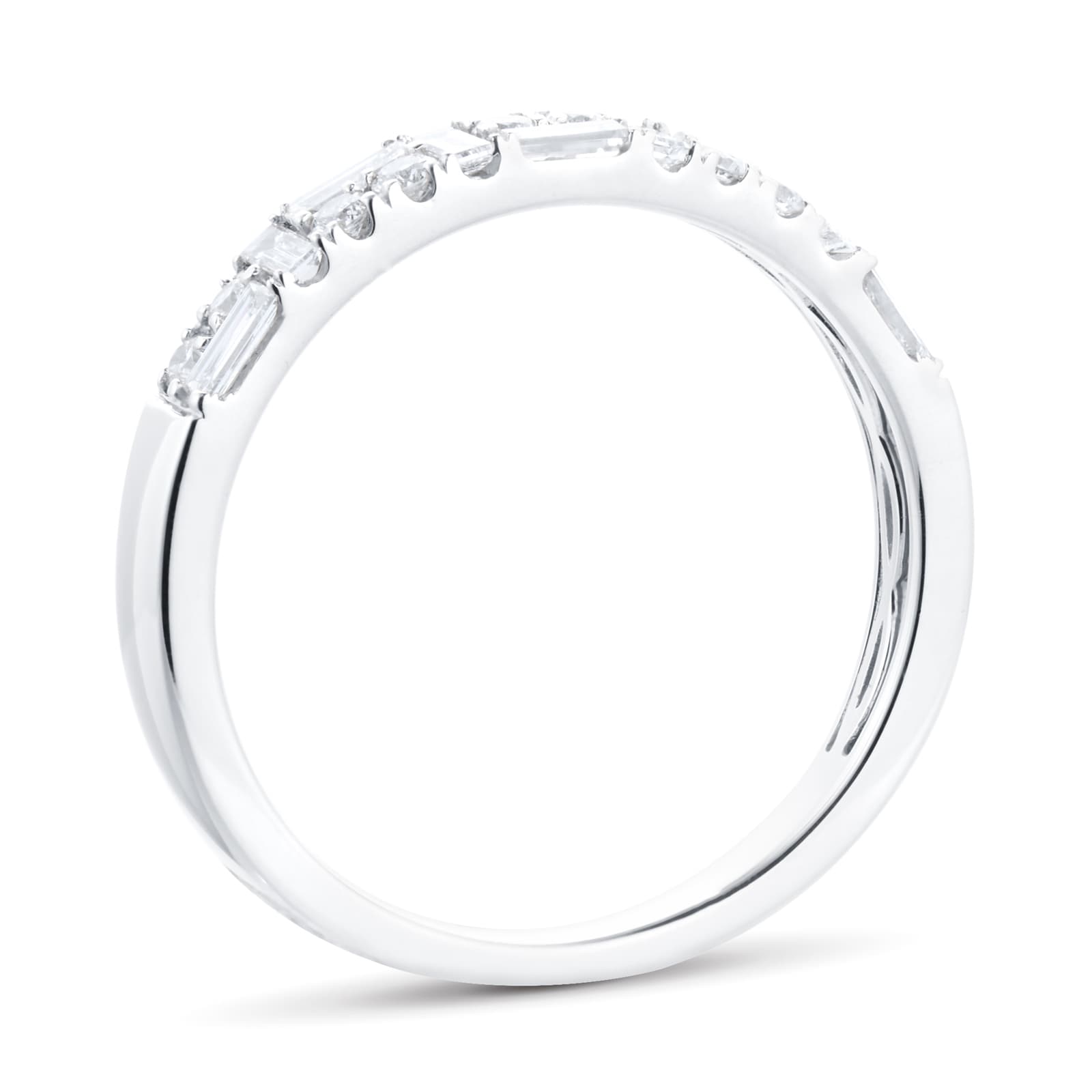 Goldsmiths 18ct White Gold 0.42cttw Mixed Cut Band Ring JEU4743 | Goldsmiths