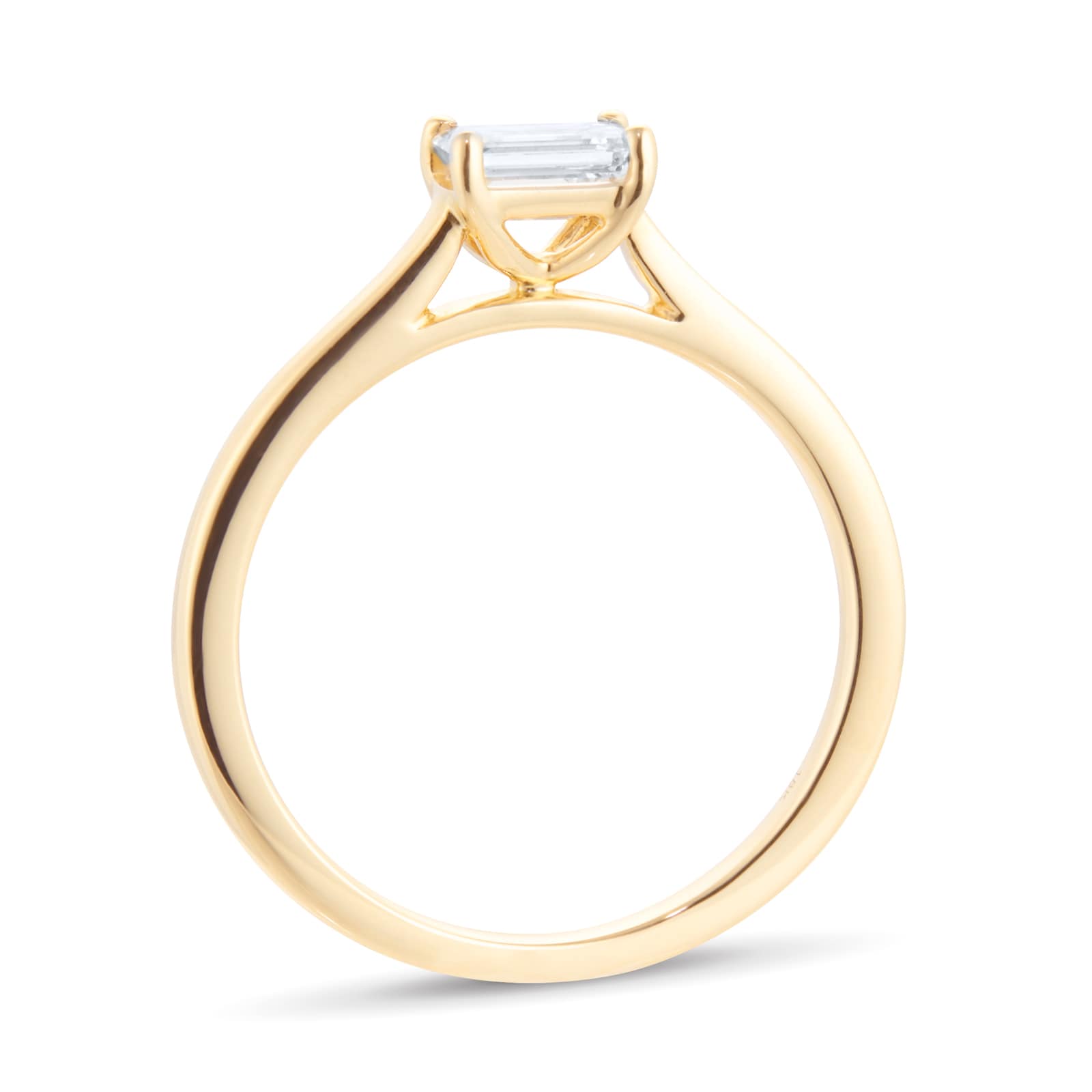 Goldsmiths 18ct Yellow Gold 0.50ct Diamond Emerald Cut Ring XGR0019 ...
