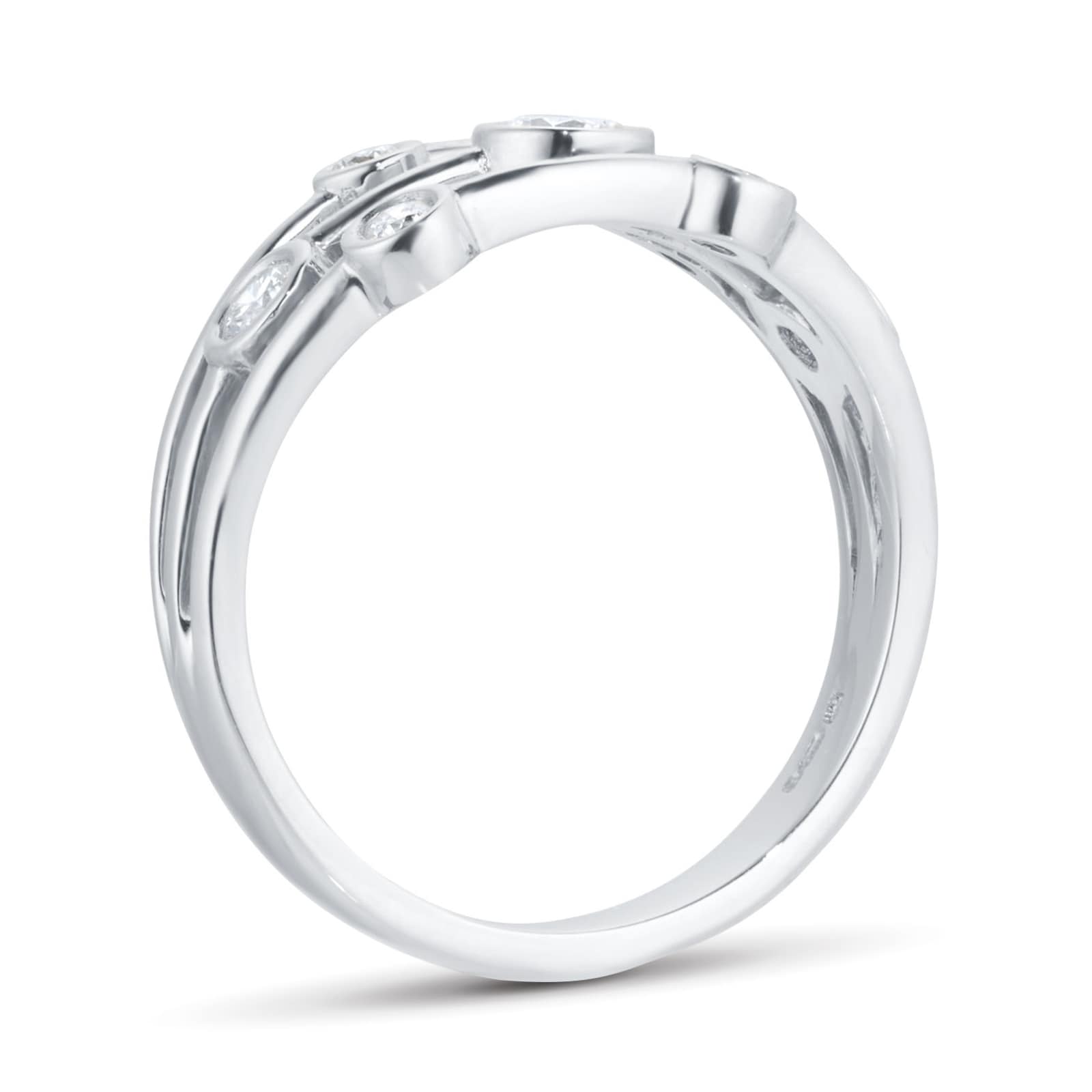 Goldsmiths 18ct White Gold 0.44ct Diamond Multi Bezel Ring - Ring Size ...