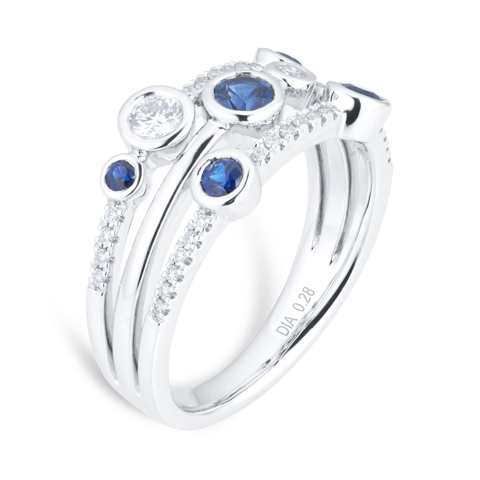 Mappin & Webb Gossamer Platinum Sapphire & Diamond Ring - Ring Size G ...
