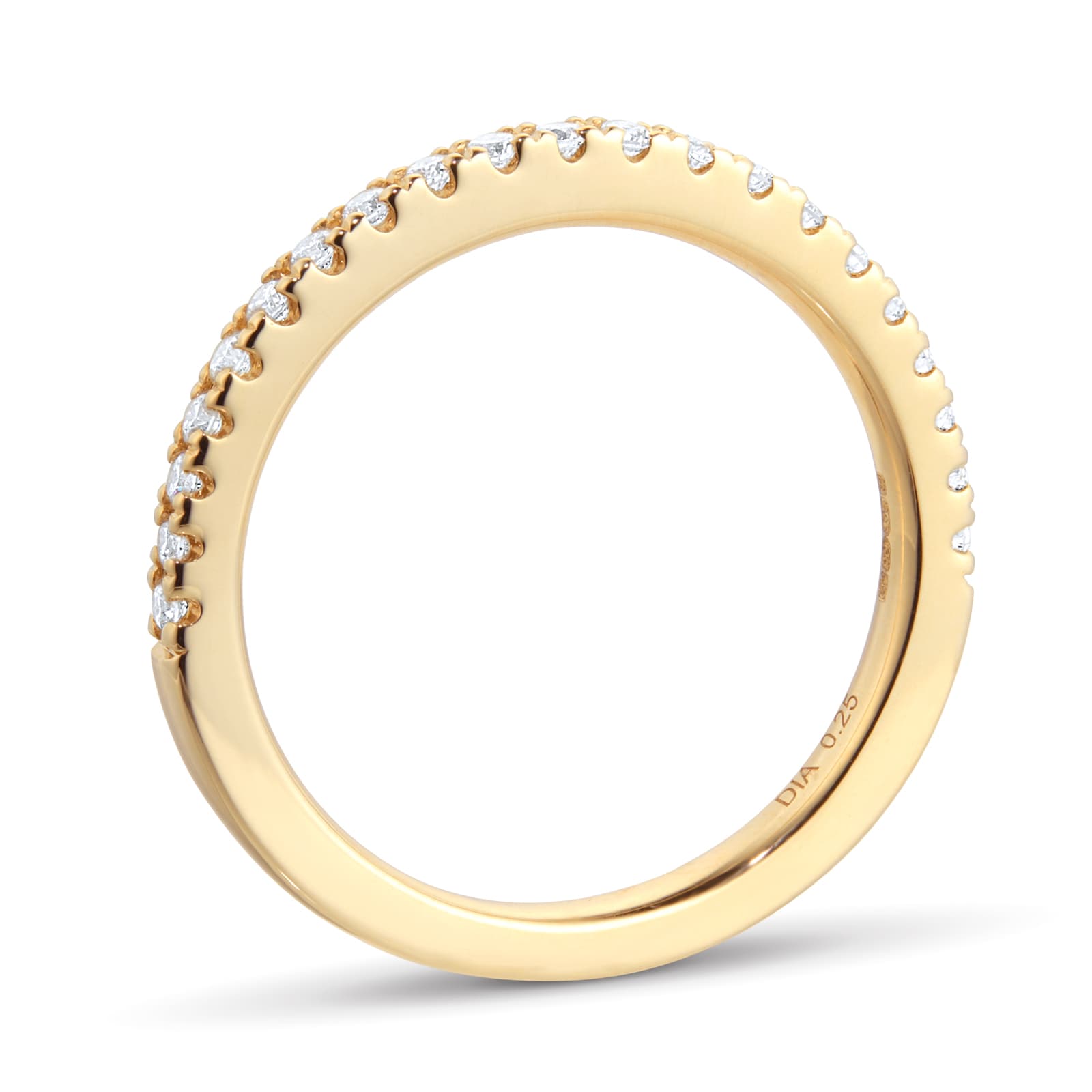 Goldsmiths 9ct Yellow Gold 0.25cttw Diamond Stacker Ring ...