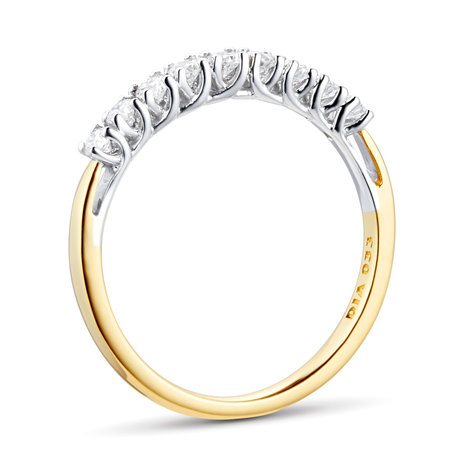 Goldsmiths 18ct Yellow Gold 0.33cttw Brilliant Cut Claw Set Eternity ...