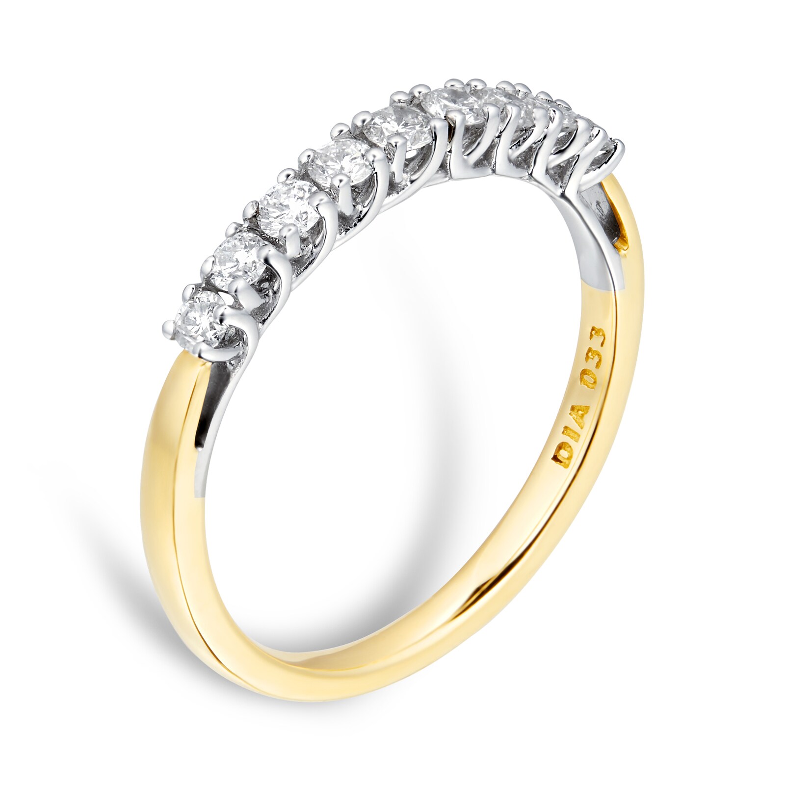 Goldsmiths 18ct Yellow Gold 0.33cttw Brilliant Cut Claw Set Eternity ...
