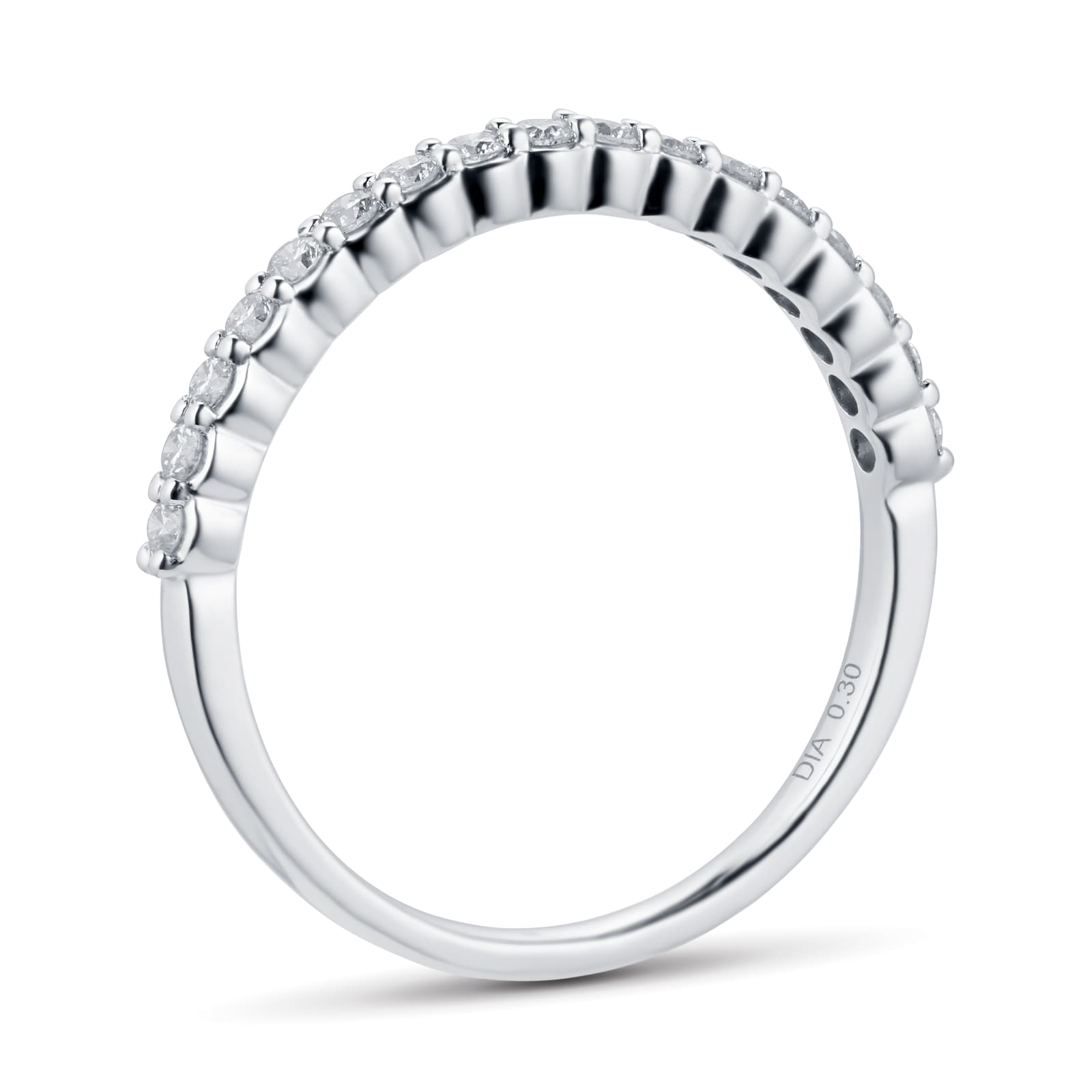 Goldsmiths 18ct White Gold 0.30cttw Diamond Stacker Ring RA3936D718KW ...