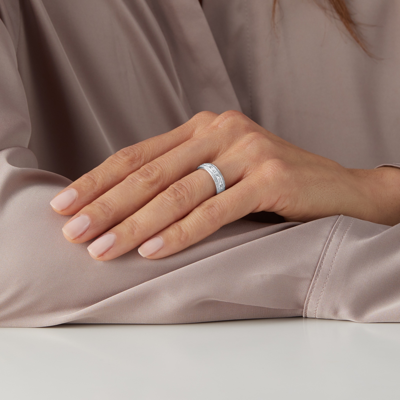 Goldsmiths 18ct White Gold 0.50cttw Baguette & Brilliant Cut Multi Row Channel Set Eternity Ring ...