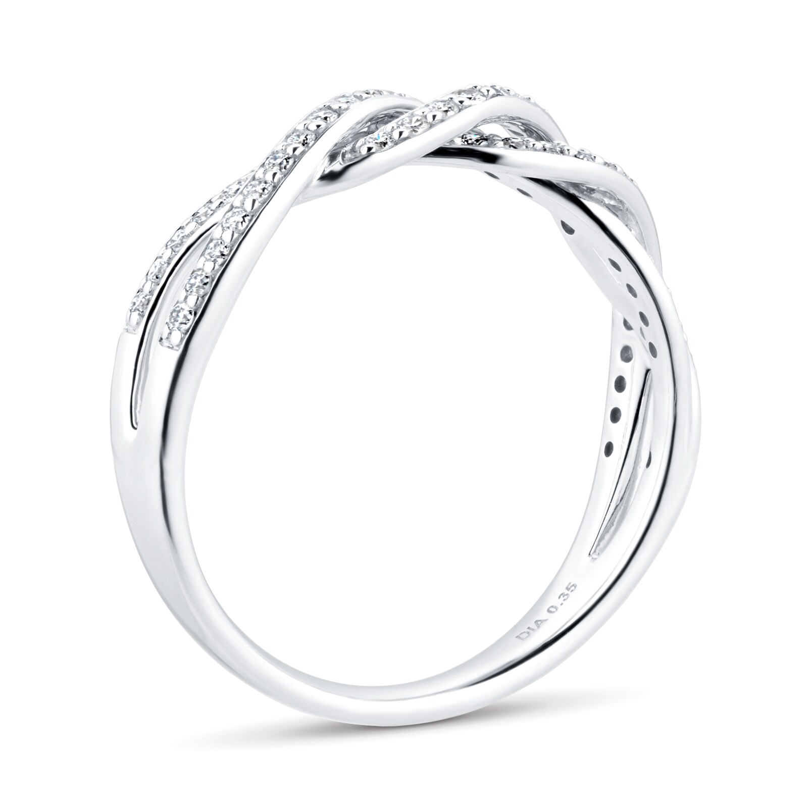 Goldsmiths 9ct White Gold 0.30cttw Twist Style Diamond Eternity Ring - Ring Size P RA3968DS9KW ...