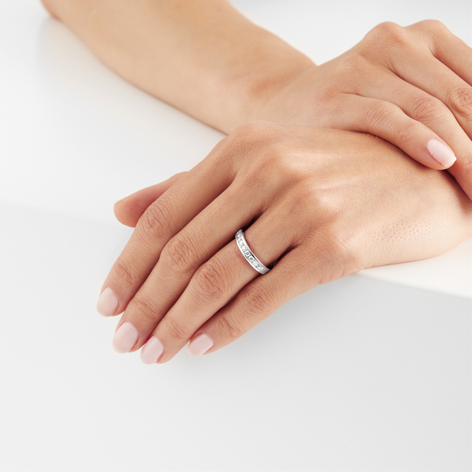 Goldsmiths 18ct White Gold 0.50ct Channel Set Eternity Ring JMM0770 | Goldsmiths