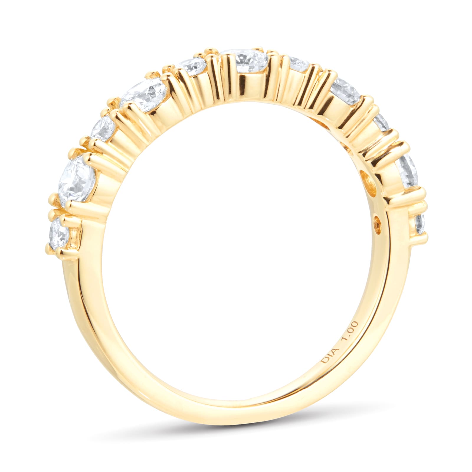 Goldsmiths 18ct Yellow Gold Diamond Eternity Ring - Ring Size L ...