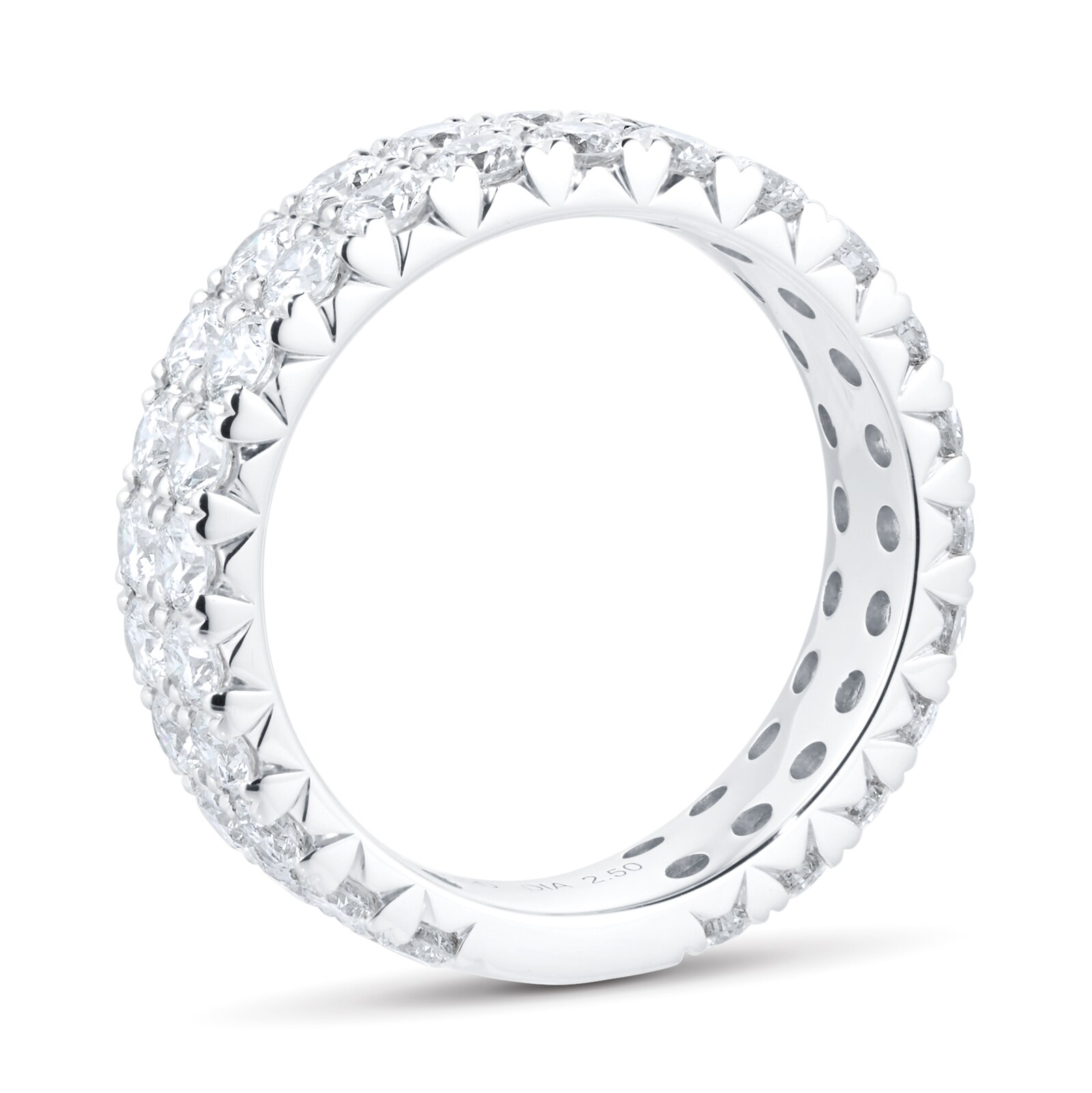 Goldsmiths 18ct White Gold 2.50cttw Diamond Double Row Eternity Ring R35771DH18KW | Goldsmiths