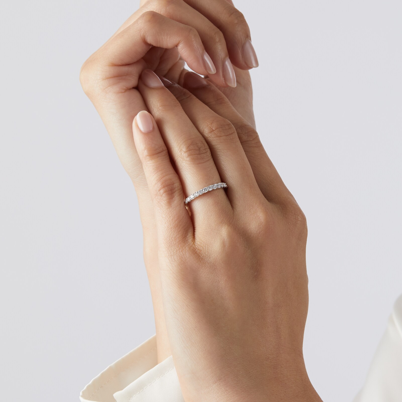 Goldsmiths 18ct White Gold 0.50cttw Claw Set Eternity Ring JEU5103 | Goldsmiths