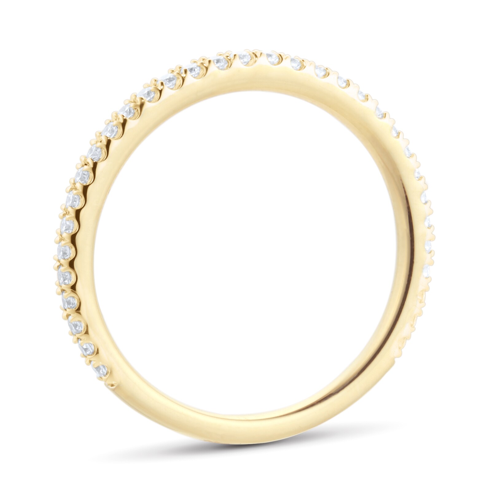 Goldsmiths 18ct Yellow Gold 0.25ct Diamond Claw Stacker Eternity Ring ...