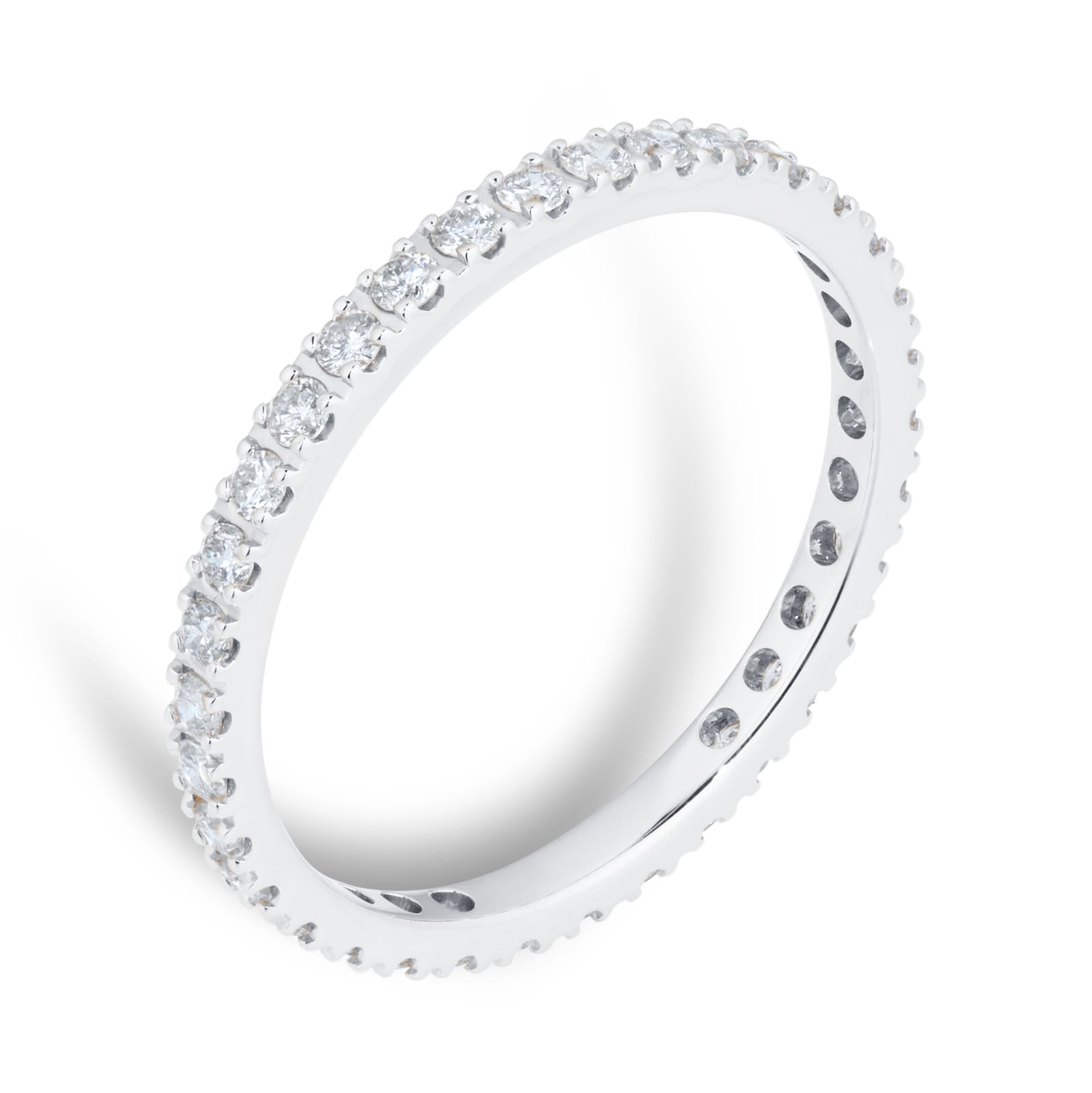 Goldsmiths Platinum 0.75ct Diamond Pave Eternity Ring JME0171 | Goldsmiths