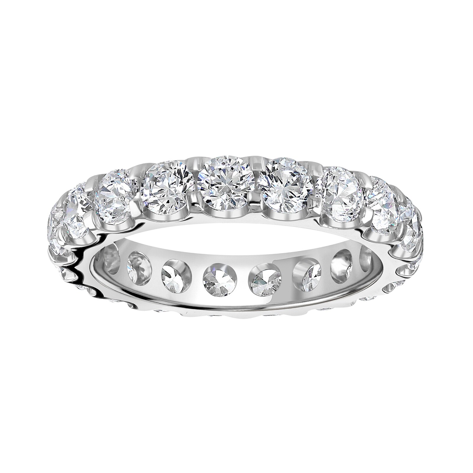 Goldsmiths 18ct White Gold 2.80cttw Brilliant Cut Claw Set Diamond Full Eternity Ring - Ring ...