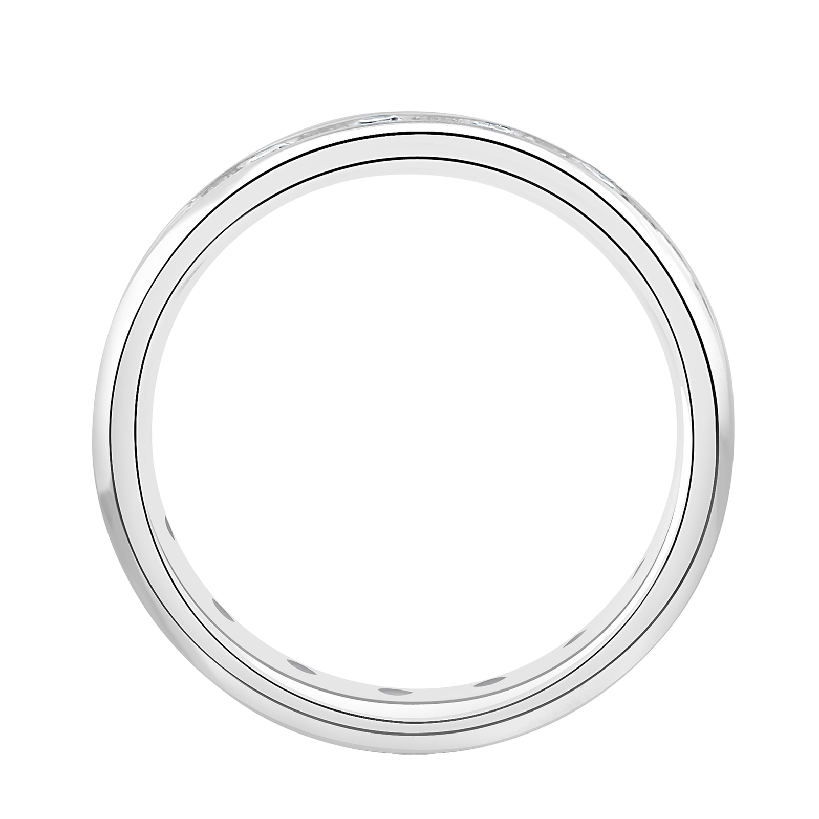 Goldsmiths 18ct White Gold 1.50cttw Channel Set Dot Dash Diamond Full ...