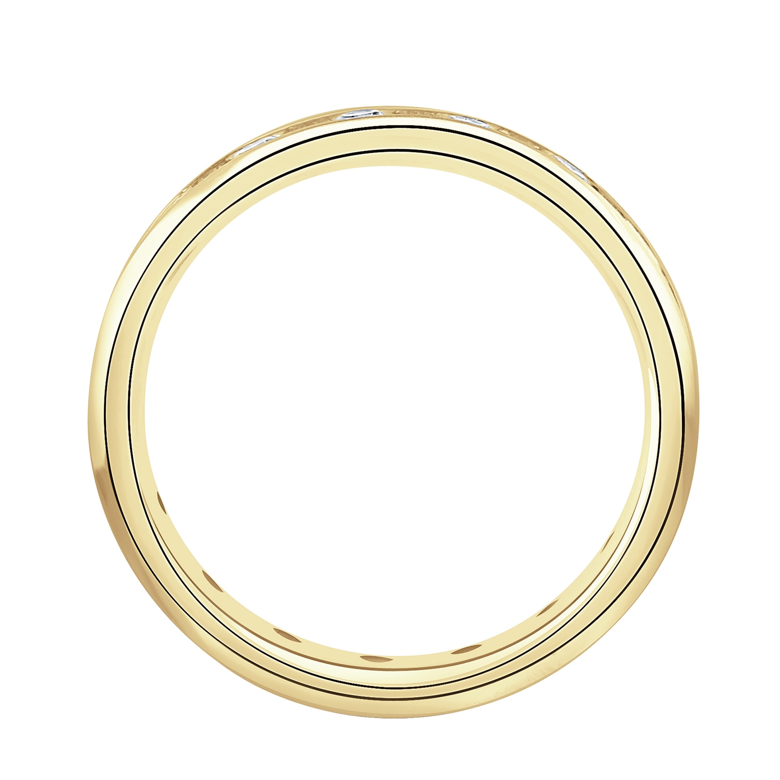 Goldsmiths 9ct Yellow Gold 1.50cttw Channel Set Dot Dash Diamond Full ...