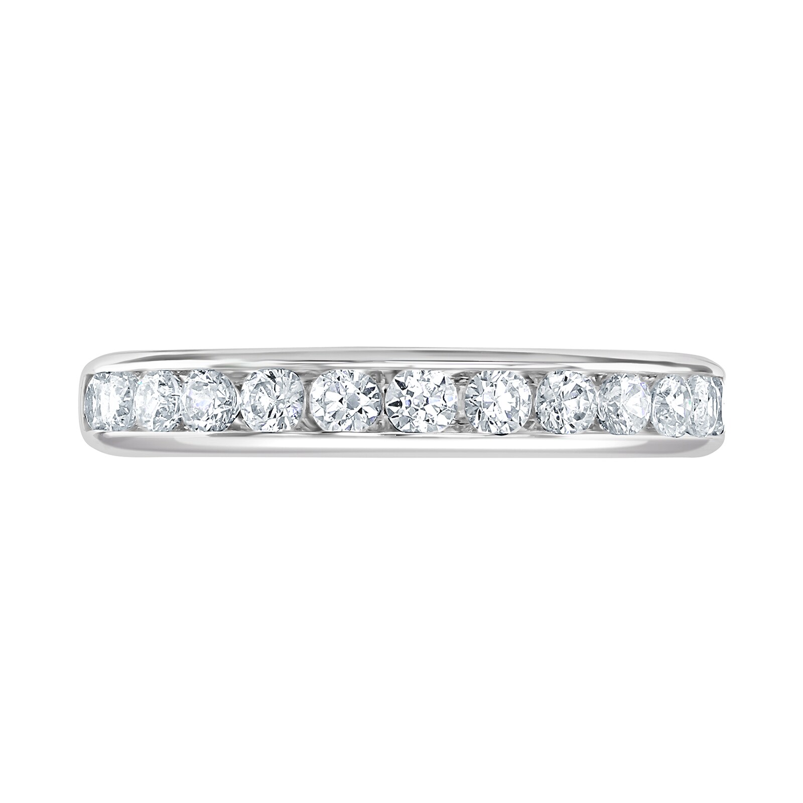 Goldsmiths 18ct White Gold 0.50cttw Brilliant Cut Channel Set Diamond Half Eternity Ring - Ring ...