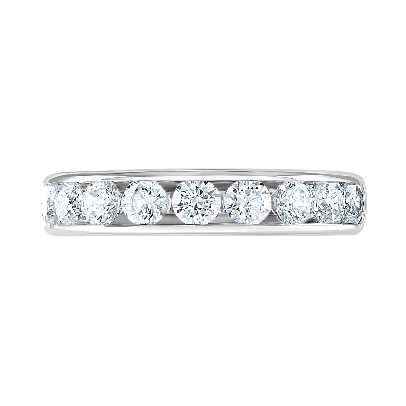 Goldsmiths Platinum 1.00cttw Brilliant Cut Channel Set Diamond Half ...