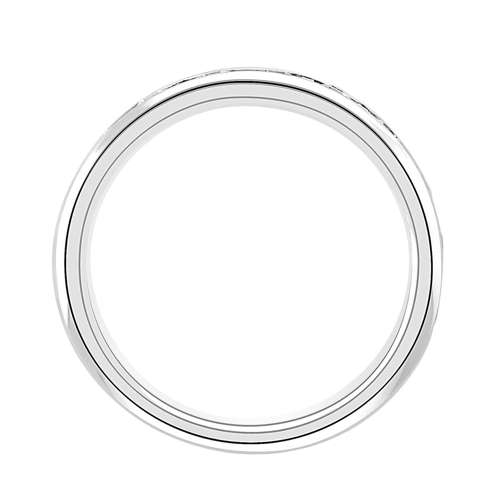 Goldsmiths 18ct White Gold 0.50cttw Channel Set Dot Dash Diamond Half Eternity Ring - Ring Size ...