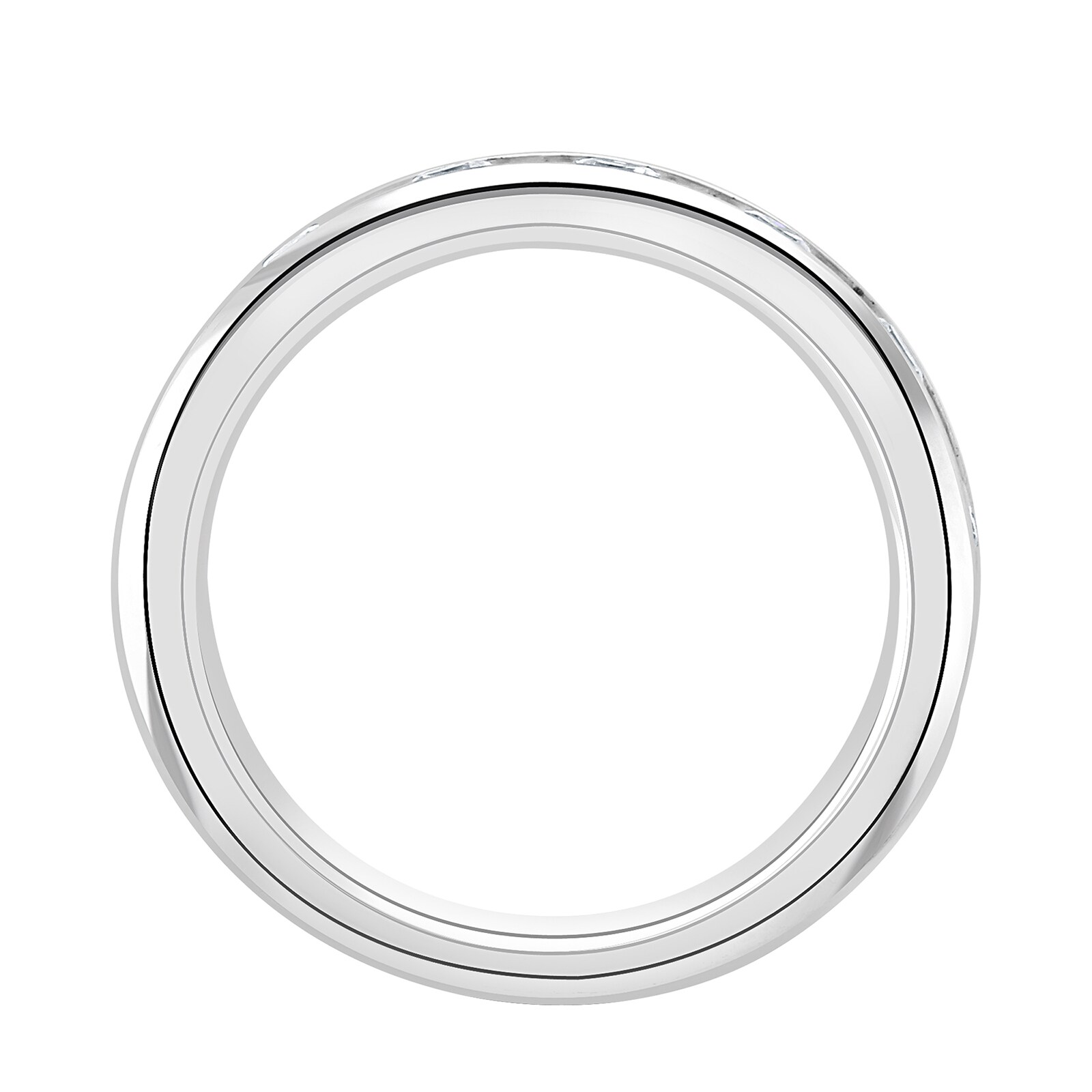 Goldsmiths 9ct White Gold 1.00cttw Channel Set Dot Dash Diamond Half ...