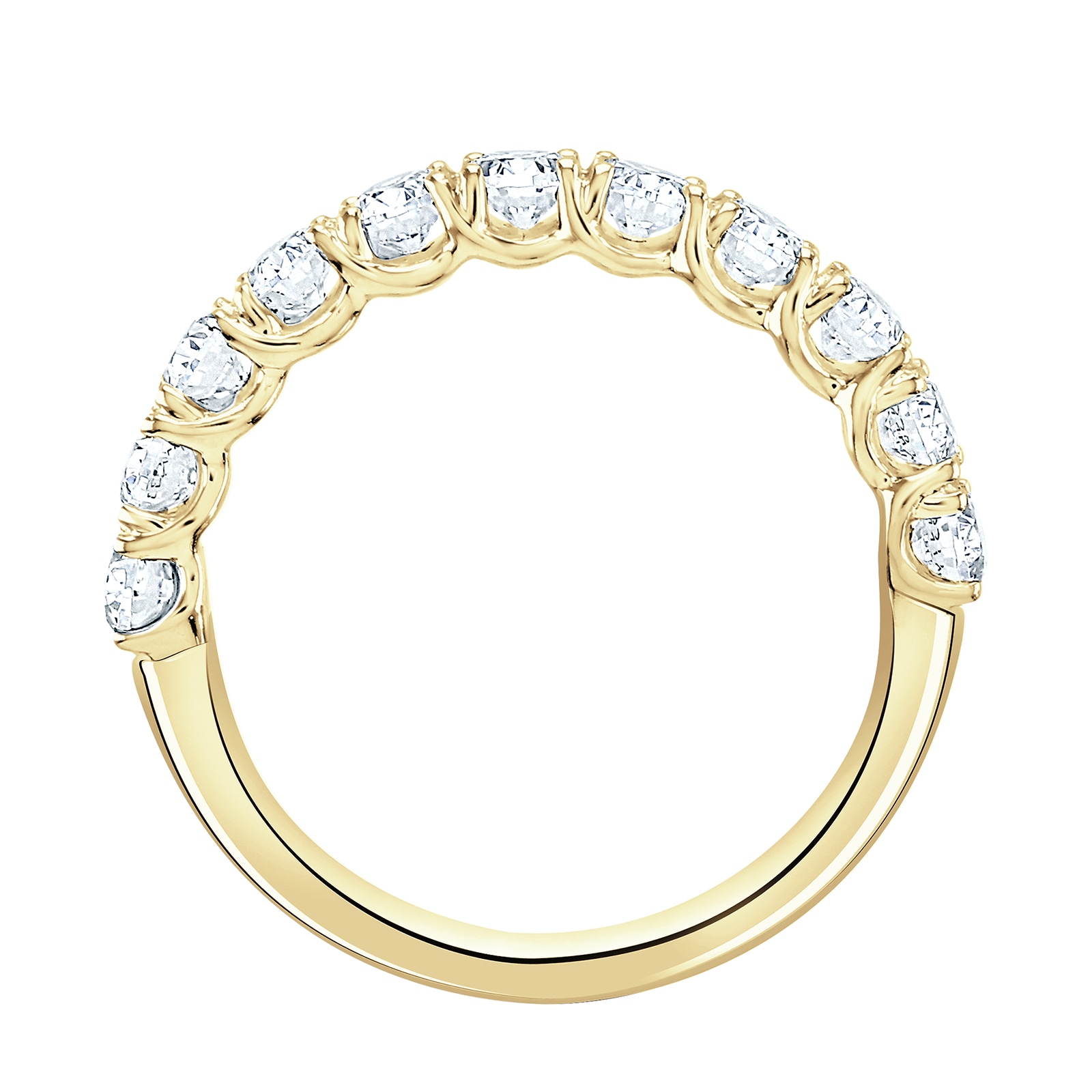 Goldsmiths 9ct Yellow Gold 1.46cttw Oval Cut Claw Set Diamond Half ...
