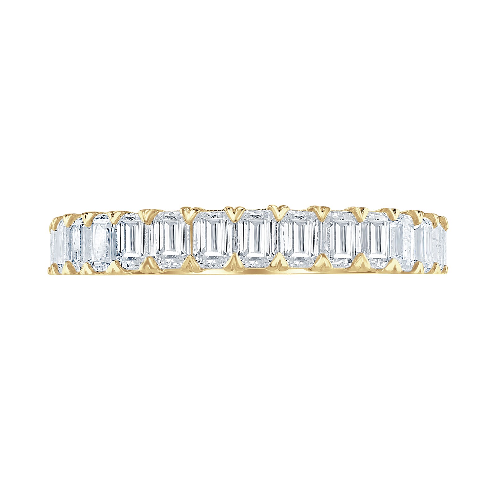 Goldsmiths 9ct Yellow Gold 1.33cttw Emerald Cut Claw Set Half Eternity ...