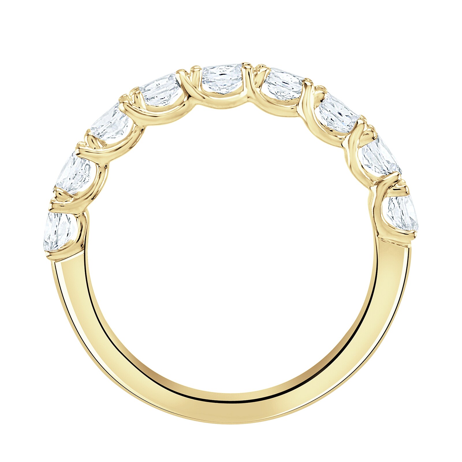 Goldsmiths 9ct Yellow Gold 0.74 Carat Oval Cut Half Eternity Ring ...