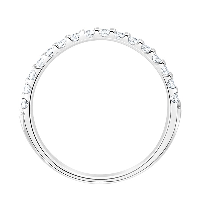 Goldsmiths 18ct White Gold 0.30 Carat Round Brilliant Cut Claw Set Half Eternity Ring - Ring ...