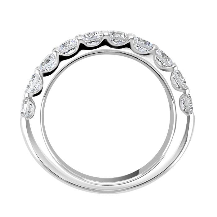 Goldsmiths 18ct White Gold 1.30 Carat Round Brilliant Cut Claw Set Half Eternity Ring - Ring ...