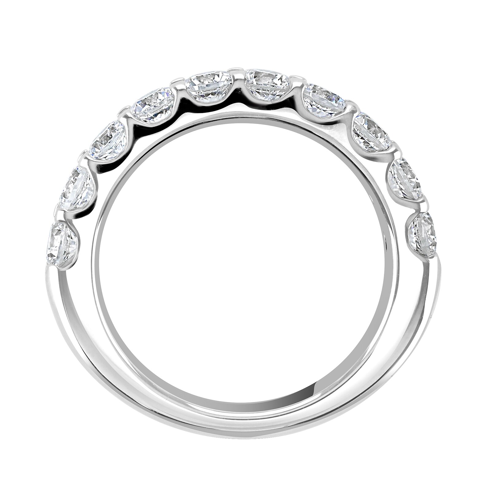 Goldsmiths 9ct White Gold 1.30 Carat Round Brilliant Cut Claw Set Half ...