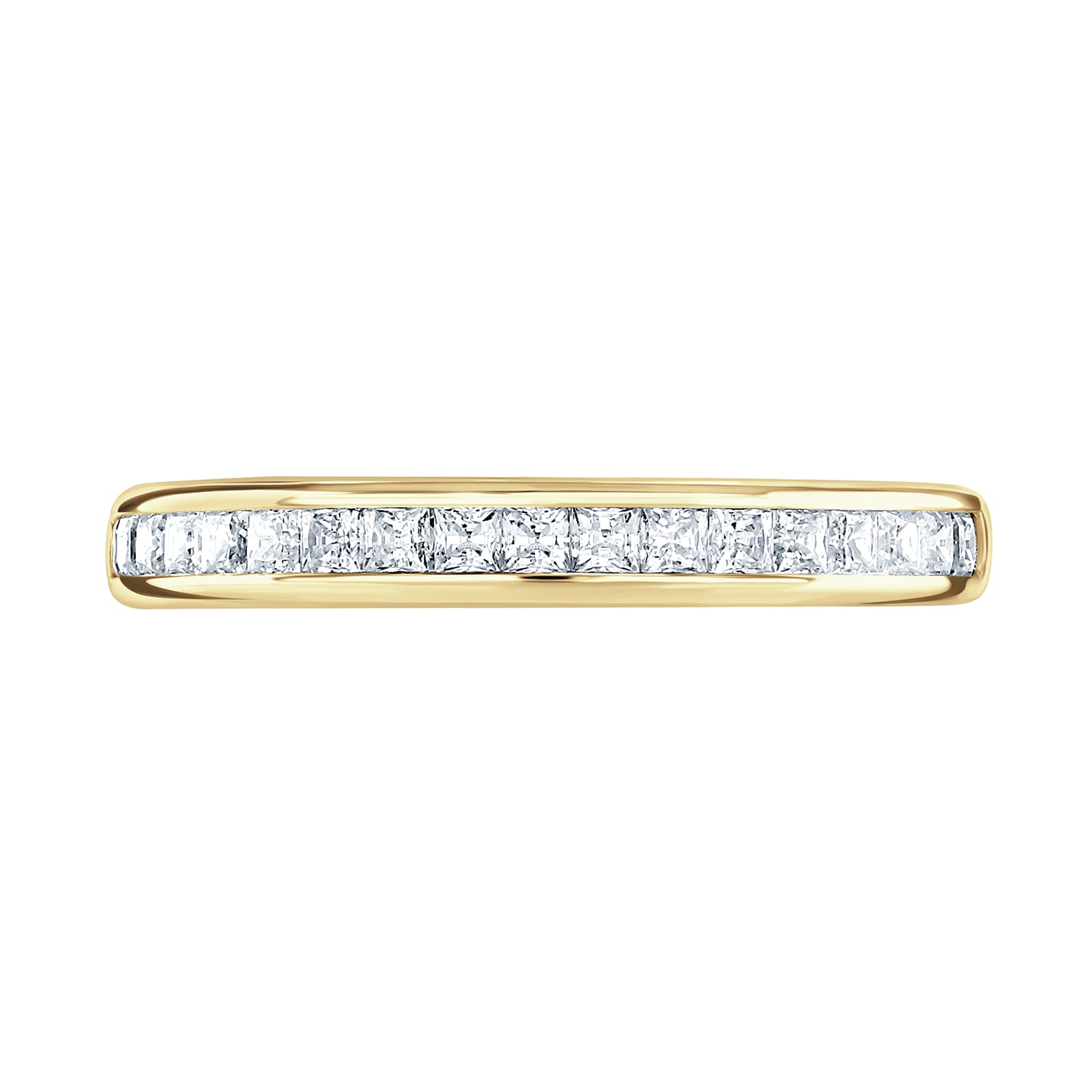 Goldsmiths 9ct Yellow Gold 0.40cttw Princess Cut Channel Set Diamond ...