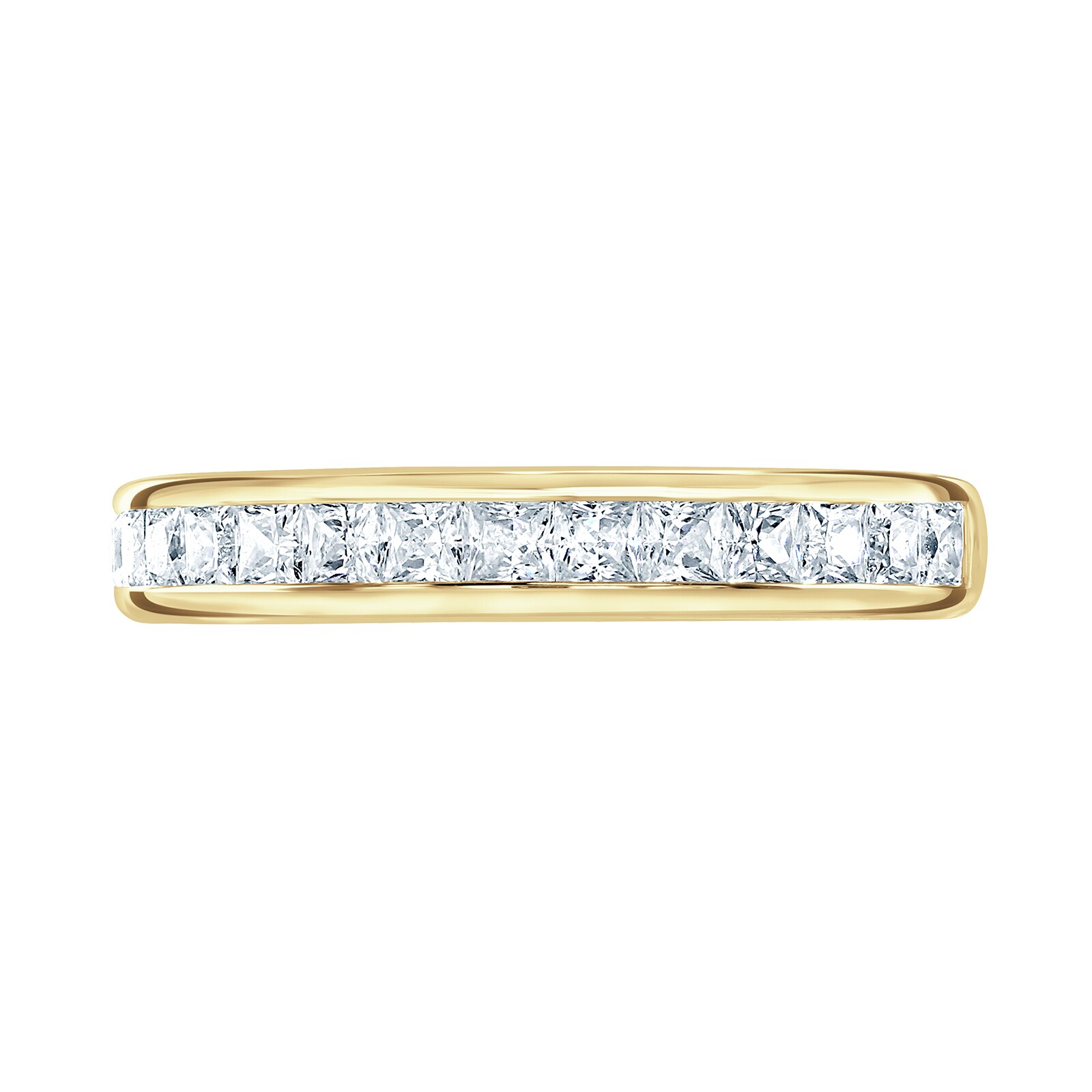 Goldsmiths 18ct Yellow Gold 0.80cttw Princess Cut Channel Set Diamond ...