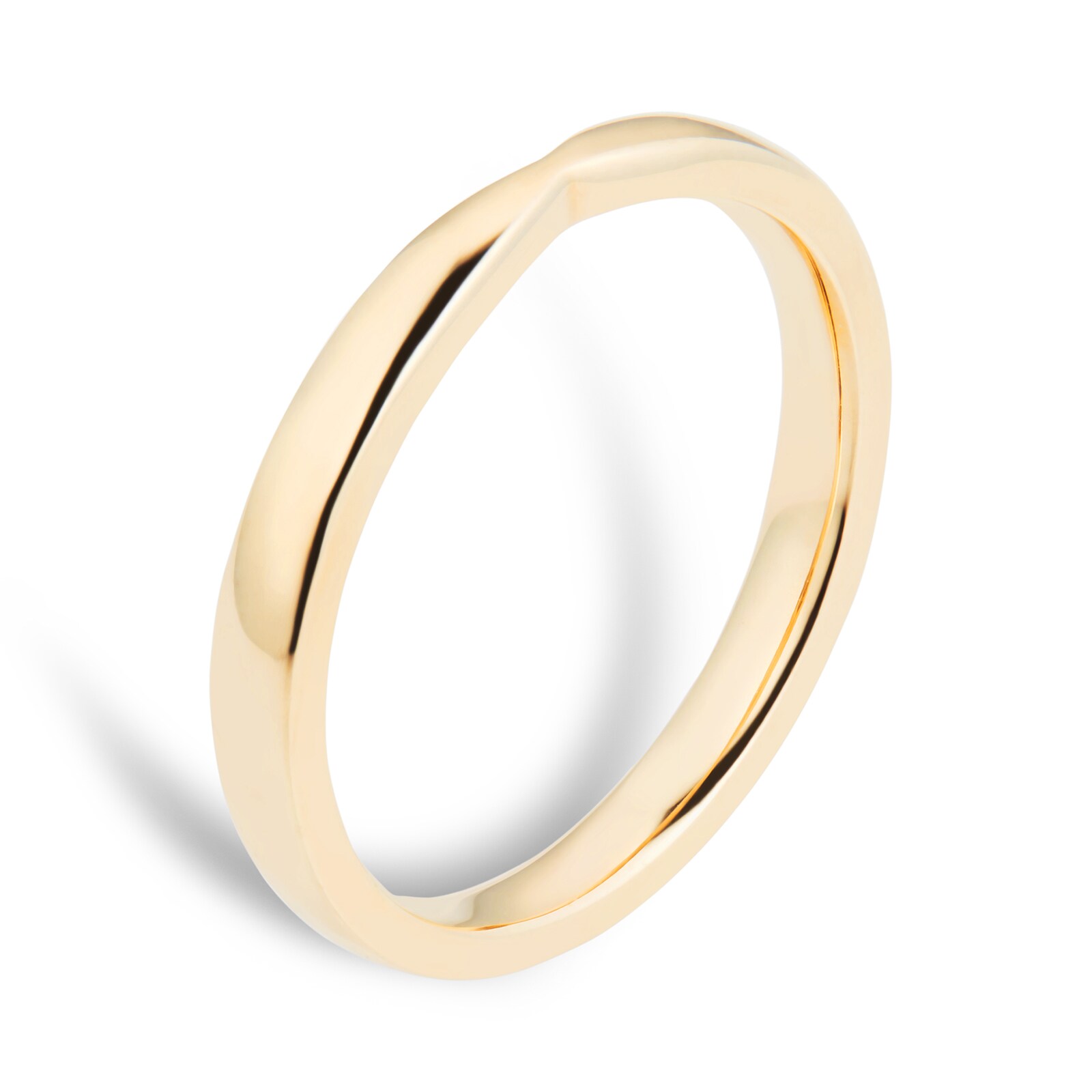 Goldsmiths 18ct Yellow Gold 2.5mm Pinched Wedding Band Ring WS37 ...