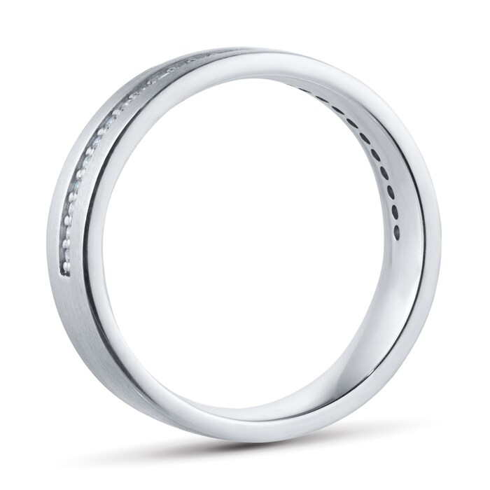 Goldsmiths Palladium 6mm 0.26ct Brilliant Cut Grain Set Diamond Flat ...