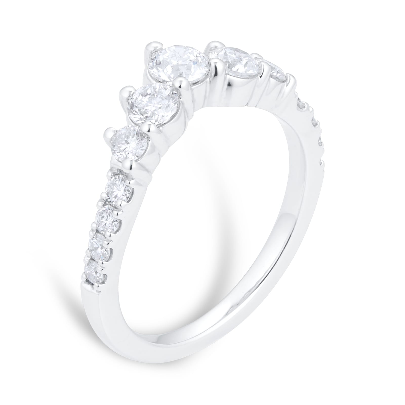 Goldsmiths Platinum 1.00ct Diamond Shape Wedding Ring JEU5276 | Goldsmiths