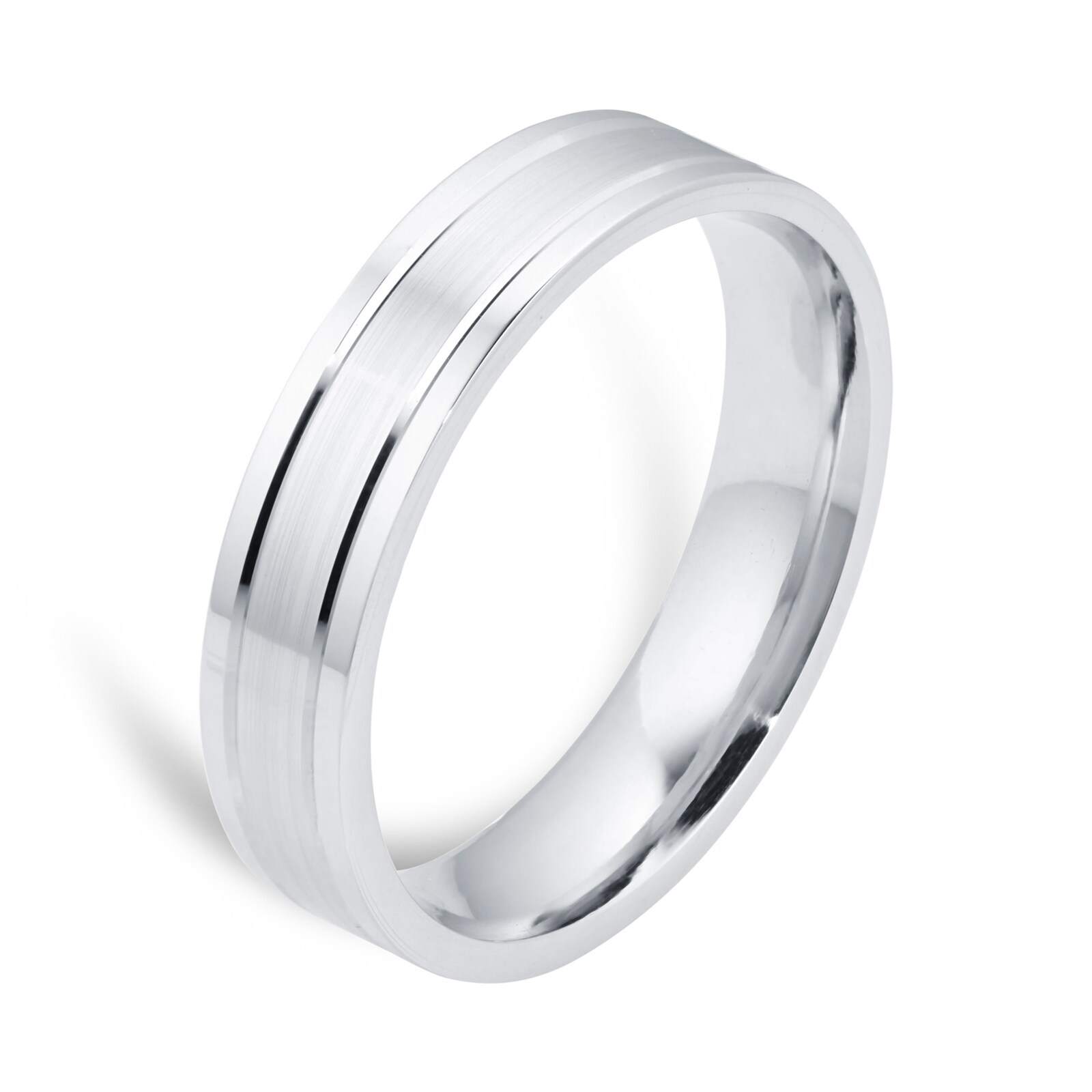 Goldsmiths Platinum 6mm Fancy Double Groove Wedding Ring ANFP692 ...