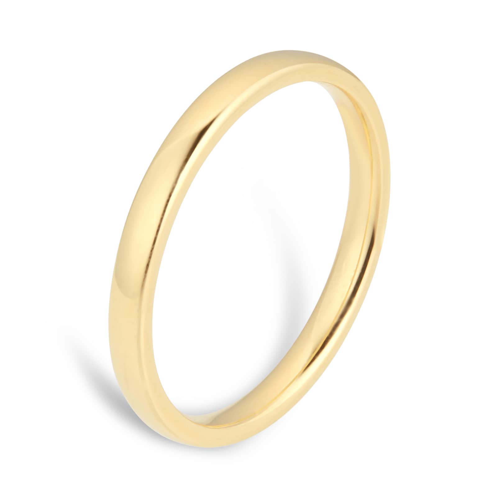 Goldsmiths 2mm Slight Court Standard Wedding Ring In 18 Carat Yellow ...