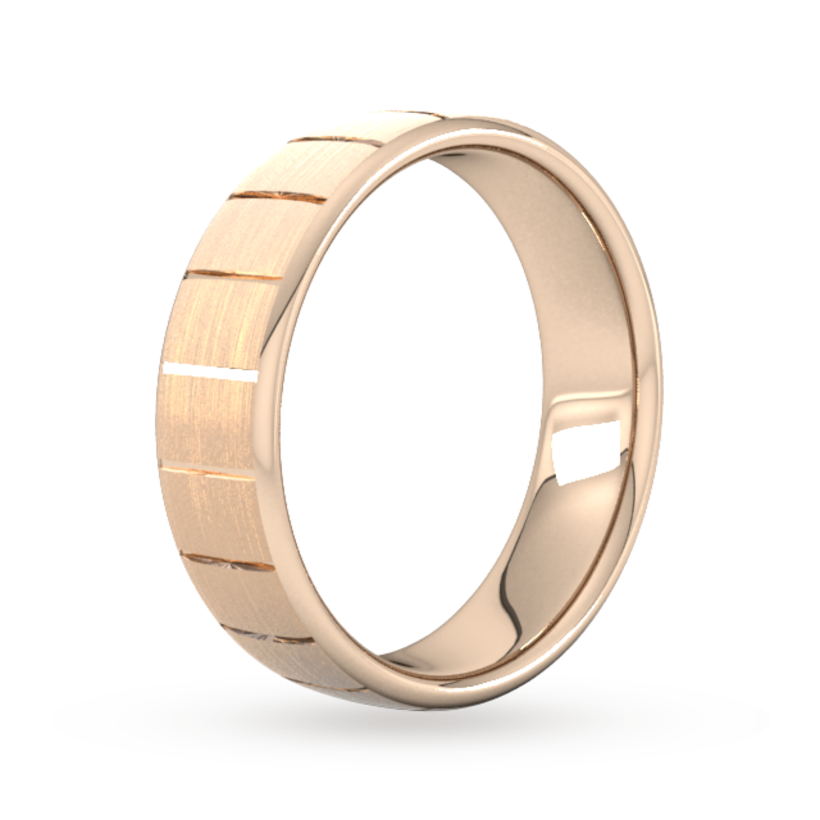 Goldsmiths 5mm Traditional Court Heavy Vertical Lines Wedding Ring In 9 ...