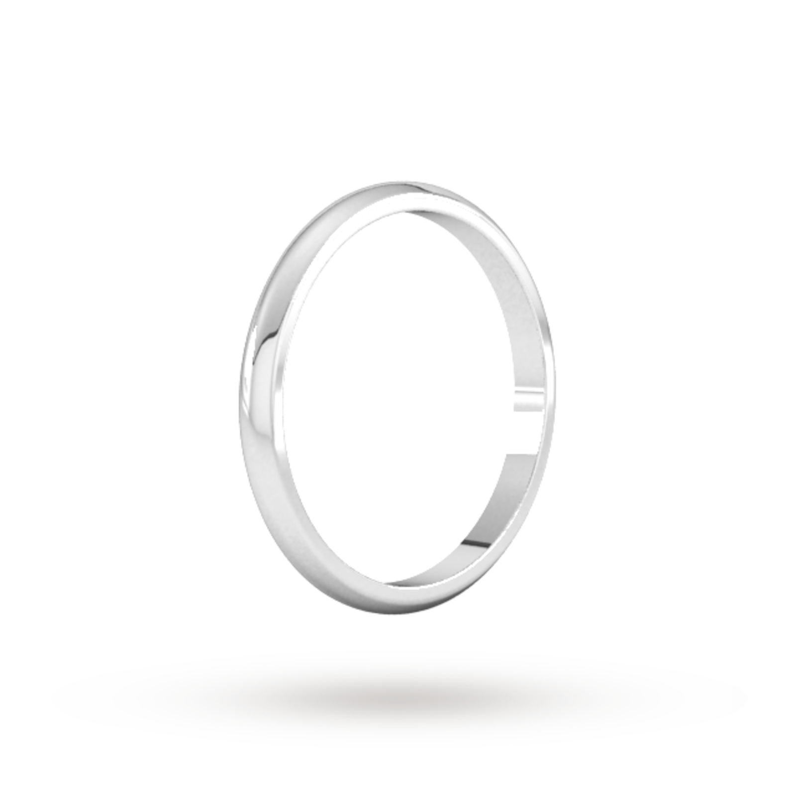 Goldsmiths 2mm D Shape Standard Wedding Ring In 9 Carat White Gold GSDL ...