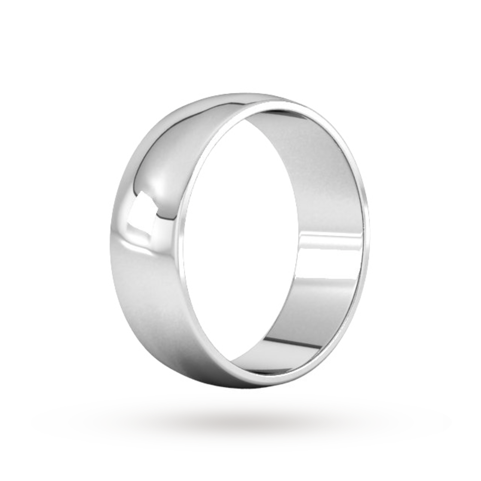 Goldsmiths 7mm D Shape Standard Wedding Ring In 18 Carat White Gold ...
