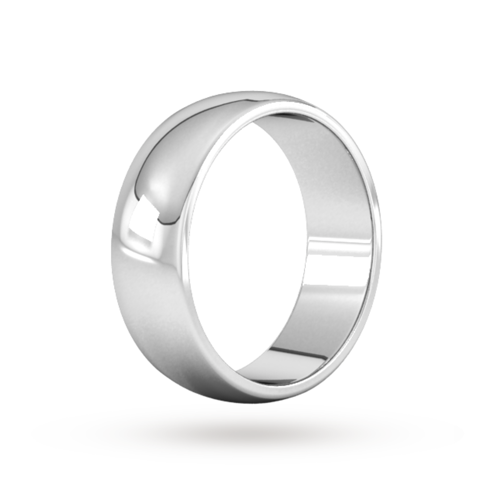 Goldsmiths 7mm D Shape Heavy Wedding Ring In 18 Carat White Gold GSDM ...