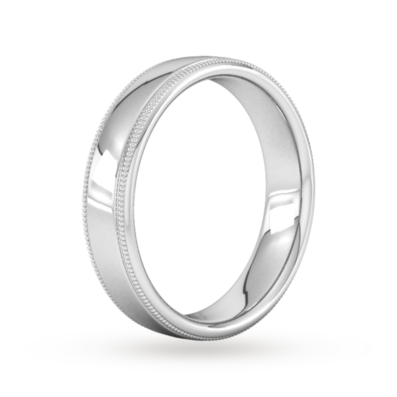 Goldsmiths 5mm Traditional Court Heavy Milgrain Edge Wedding Ring In ...