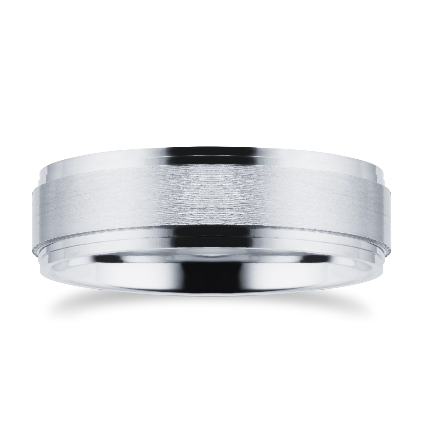 Goldsmiths Platinum 6mm Fancy Raised Edge Wedding Ring GSGM6 DOUBLE ...