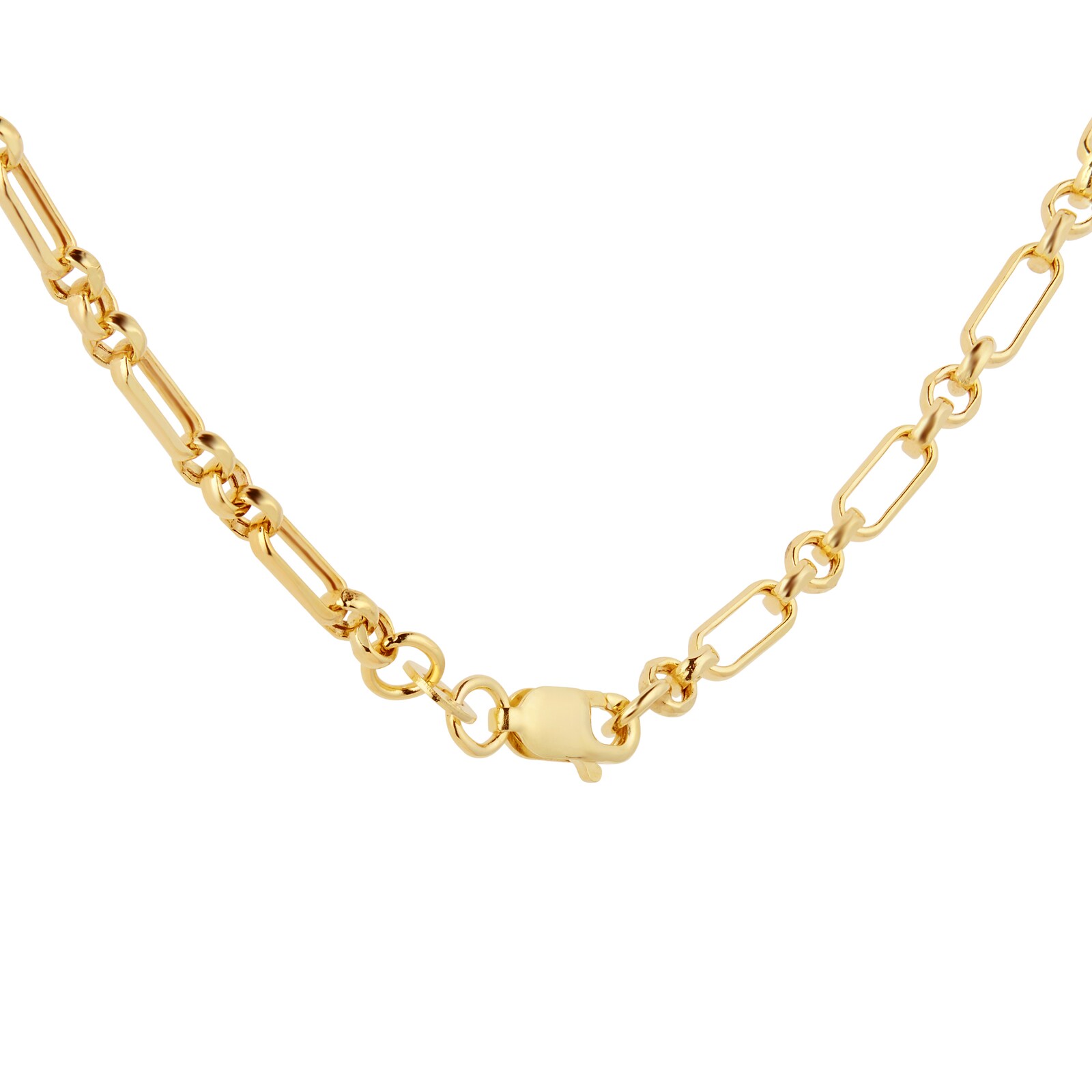 Goldsmiths 9ct Yellow Gold Belcher Mixed Link Chain Necklace 1.14.7554 ...