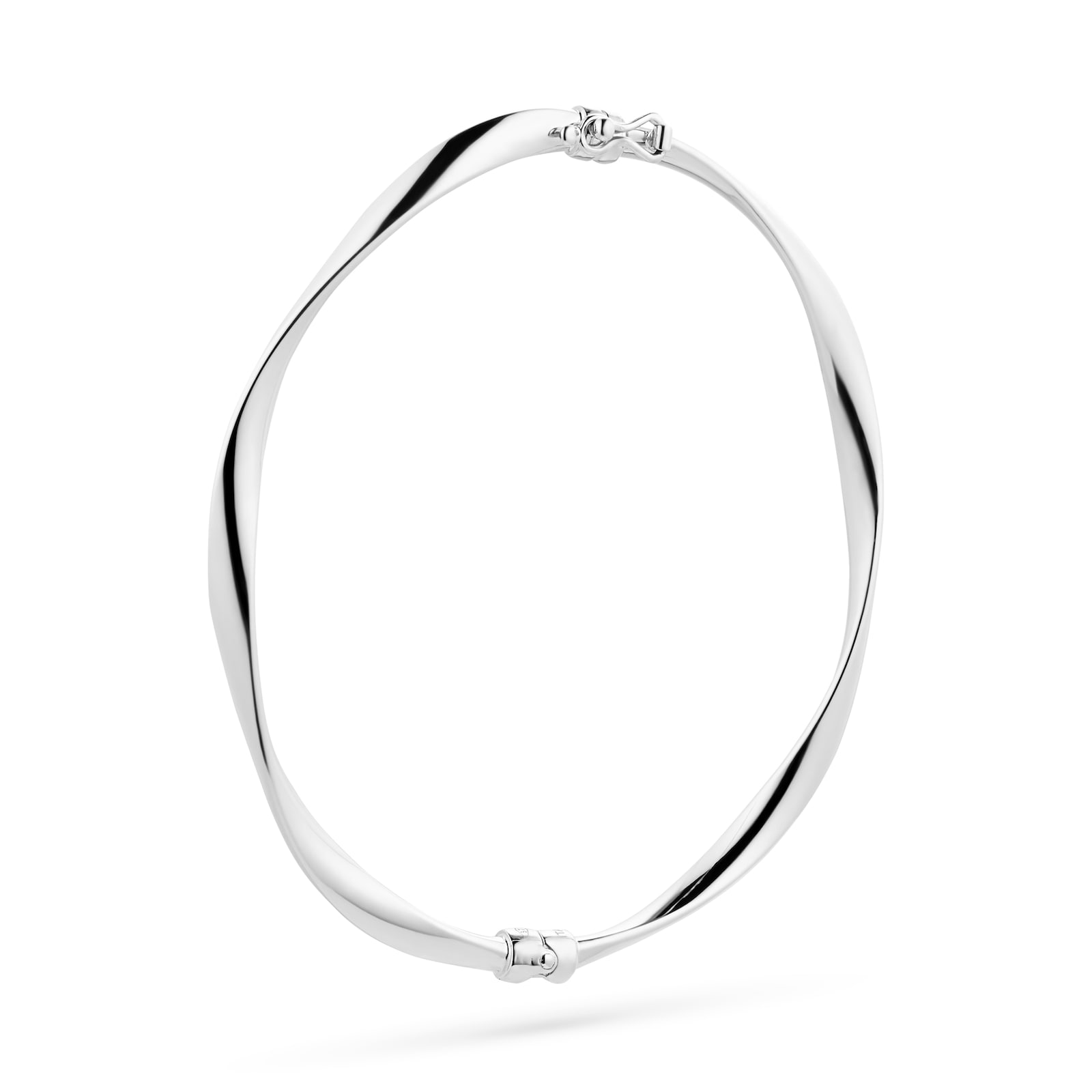 Goldsmiths 9ct White Gold Wave Bangle 9/10 9CTWG | Goldsmiths